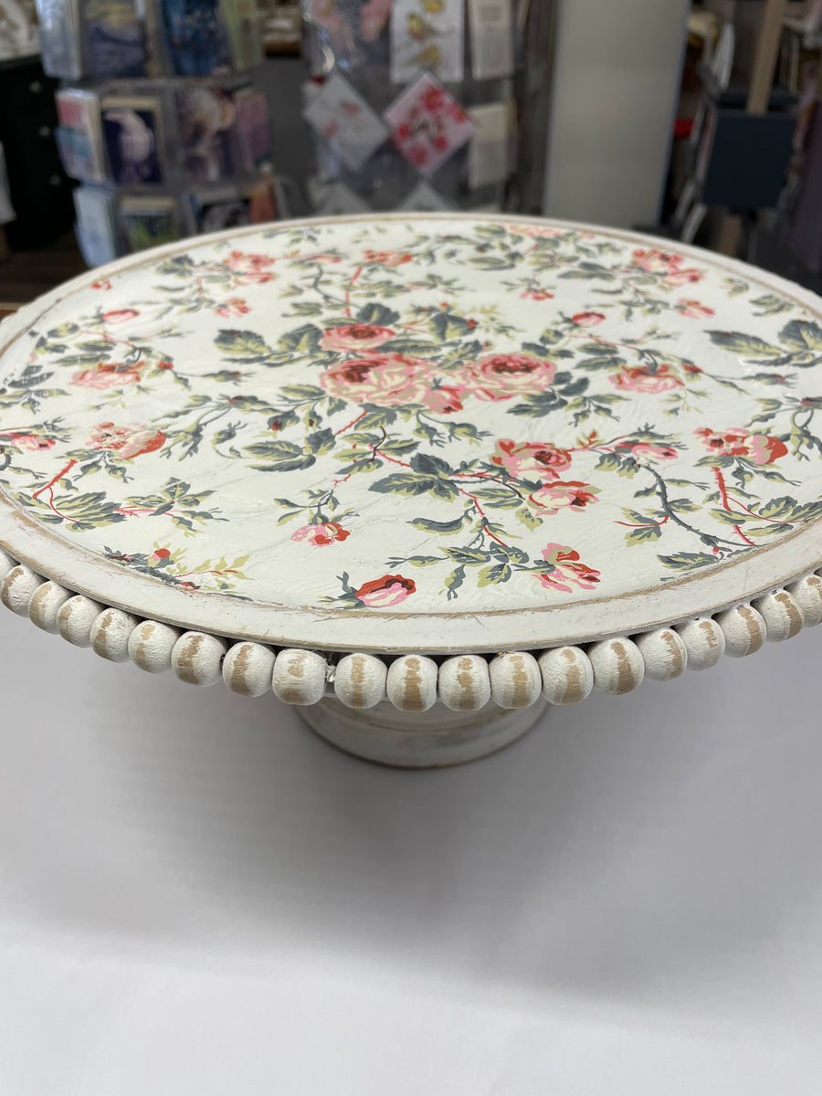Beaded Inlay Cake Stand Rose Chintz – Not Too Shabby
